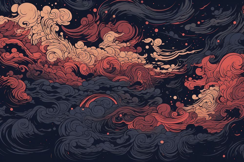 Japanese cloud pattern art backgrounds. | Premium Photo Illustration ...