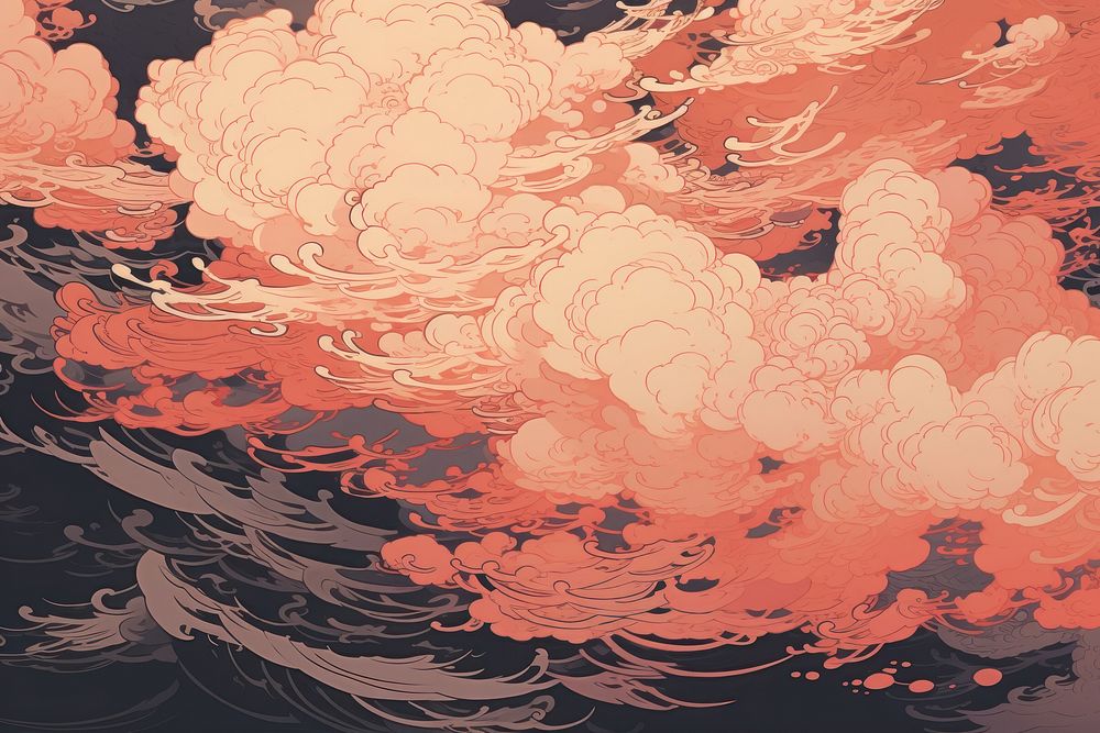 Japanese cloud pattern backgrounds creativity. | Premium Photo ...