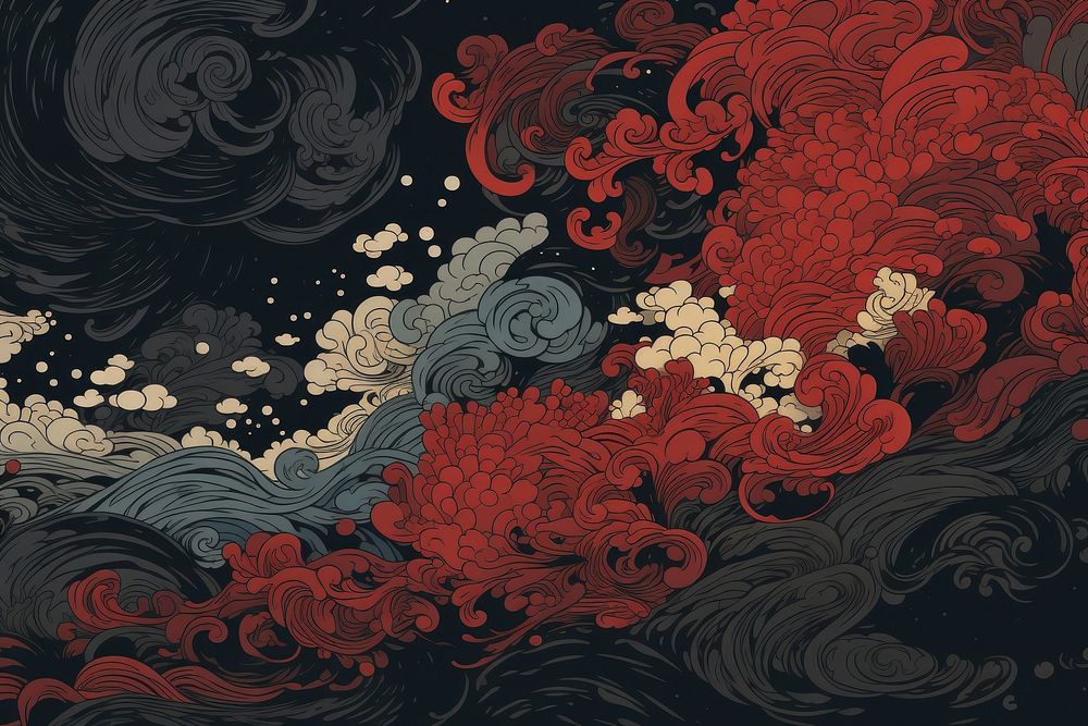 Japanese cloud pattern art backgrounds. | Premium Photo Illustration ...