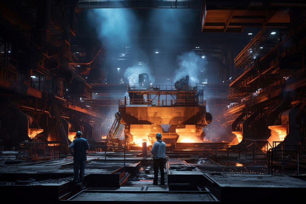 Workers working steel plant large | Free Photo - rawpixel