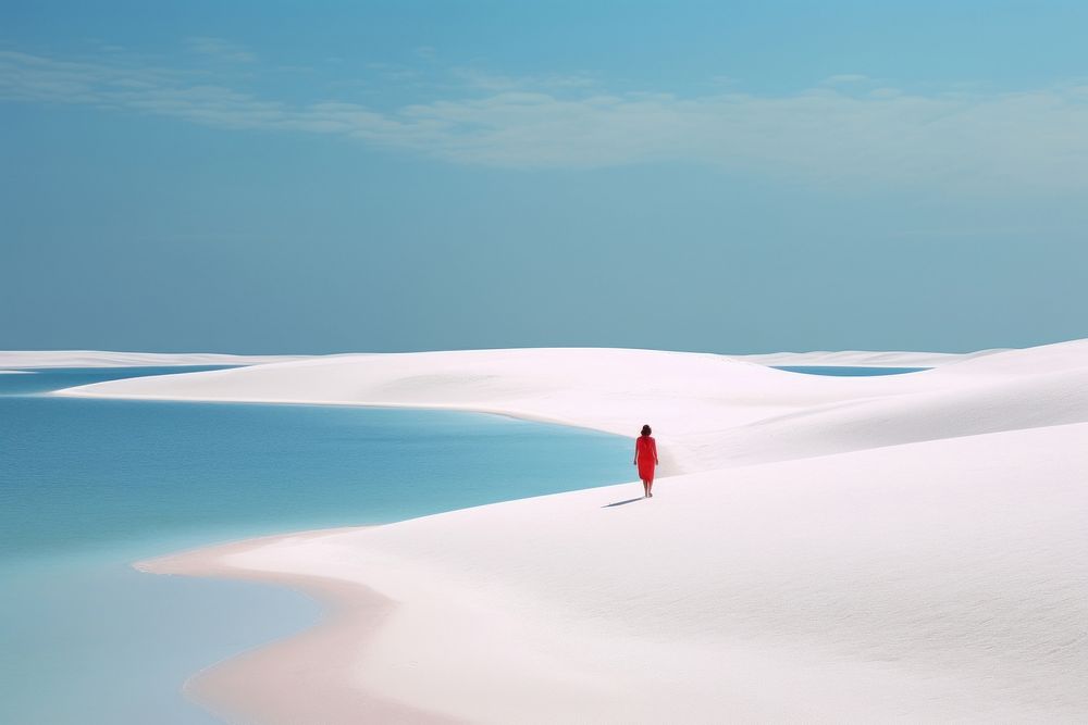 White sand sea tranquility. | Premium Photo - rawpixel