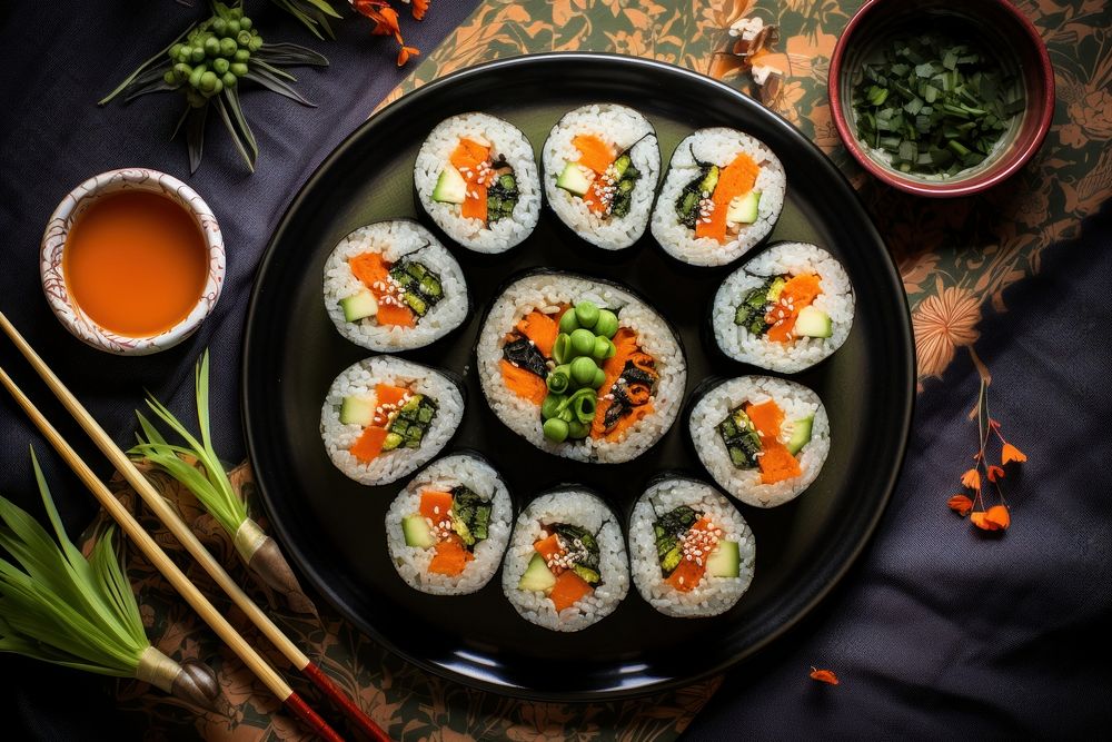 Gimbap chopsticks plate table. | Premium Photo - rawpixel