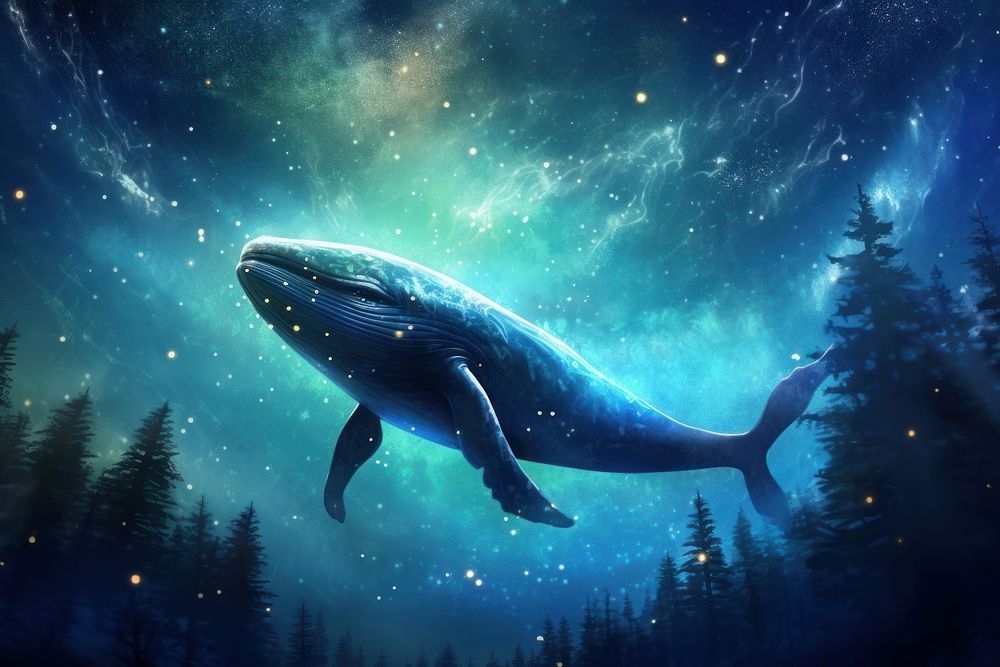 Whale night sky outdoors nature | Premium Photo Illustration - rawpixel
