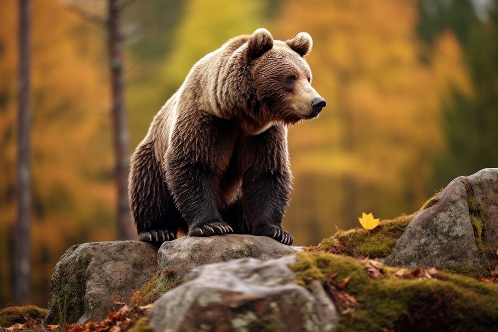Large brown bear leaning wildlife | Premium Photo - rawpixel