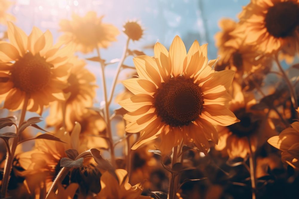 Sunflower light leaks backgrounds sunlight | Premium Photo - rawpixel