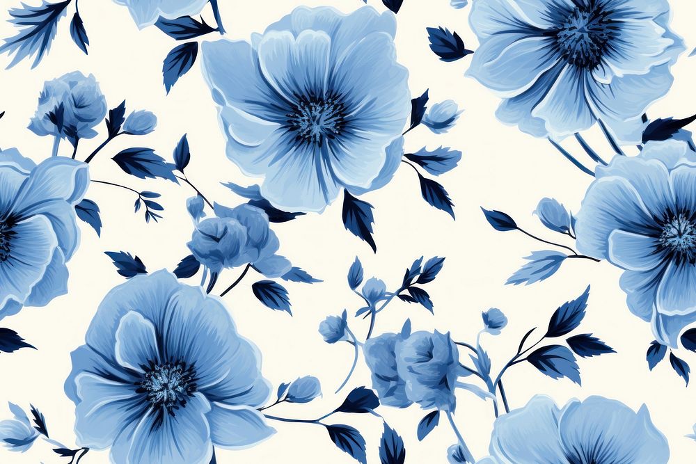 Blue flowe pattern backgrounds flower. | Premium Photo Illustration ...