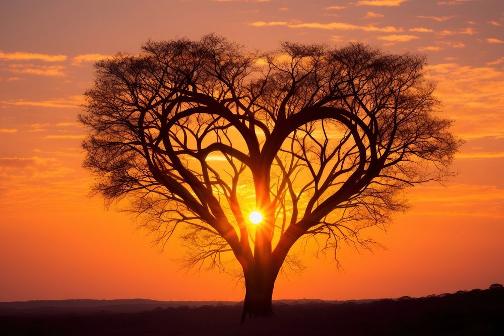 Heart-shaped tree silhouette formed nature | Premium Photo - rawpixel