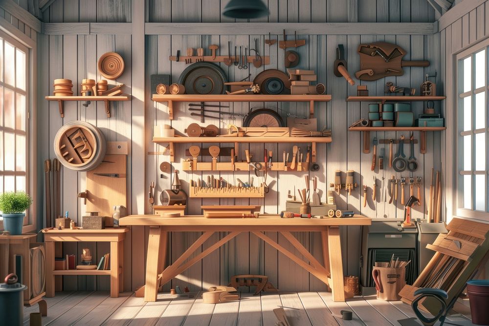 Carpentry workshop furniture wood architecture. | Free Photo ...