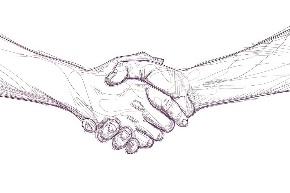 Handshake handshake agreement drawing. | Free Photo Illustration - rawpixel