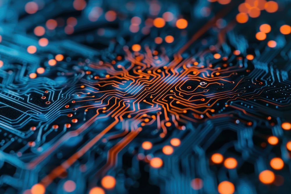 Machine Learning backgrounds illuminated electronics. | Premium Photo ...