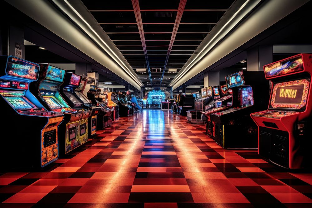 Arcade center gambling game architecture | Premium Photo - rawpixel