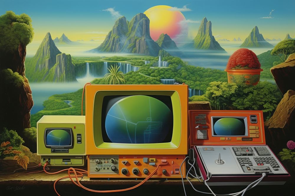 Technology computer painting art. | Free Photo Illustration - rawpixel