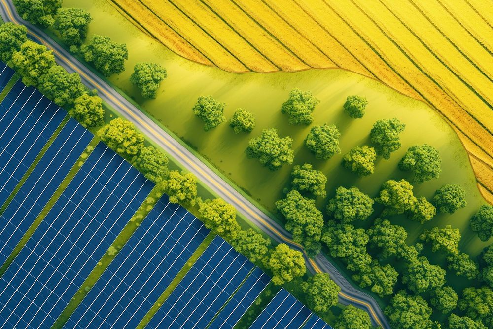 Solar panels tree farm outdoors. | Premium Photo Illustration - rawpixel
