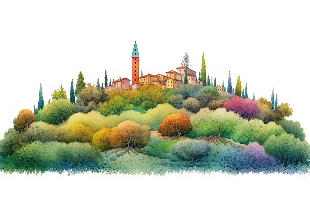 Landscape tree architecture building. | Free Photo Illustration - rawpixel