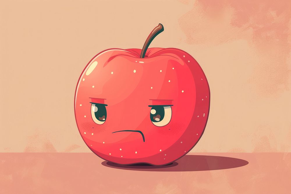 Sad apple plant food cartoon. | Free Photo Illustration - rawpixel