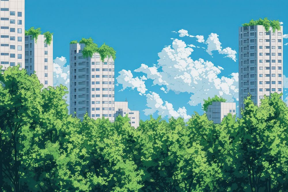 Tall white layers blocky skyscrapers | Premium Photo Illustration ...