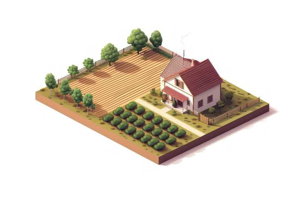 Farm fields house architecture building. | Premium Photo Illustration ...
