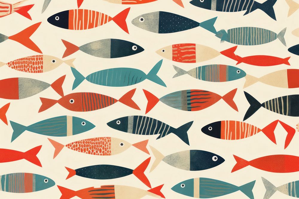 Fish pattern animal backgrounds repetition. | Premium Photo ...