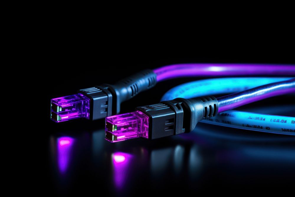 Glowing data cables transferring information | Premium Photo ...