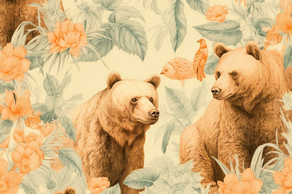 Bears backgrounds wildlife pattern. | Premium Photo Illustration - rawpixel