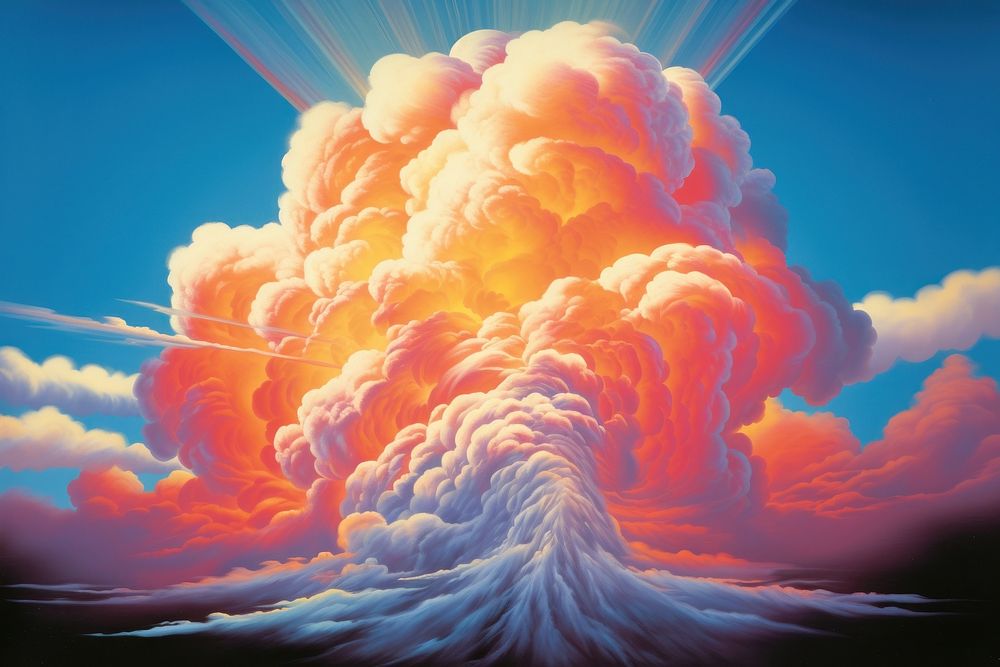Airbrush art stroming cloud mountain | Premium Photo Illustration ...