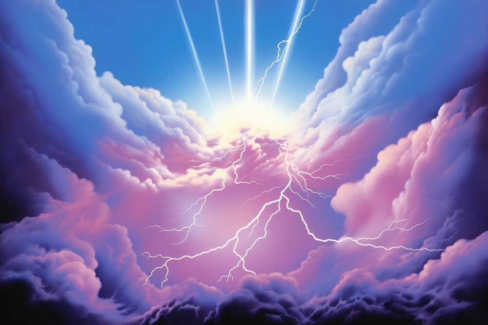 Airbrush art storm sky thunderstorm | Premium Photo Illustration - rawpixel