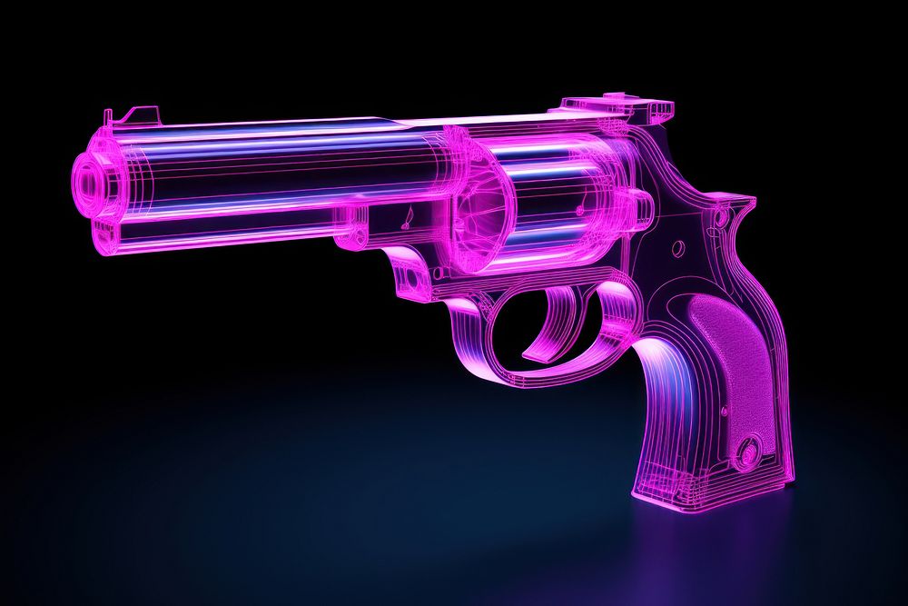 Neon gun wireframe handgun weapon | Free Photo Illustration - rawpixel
