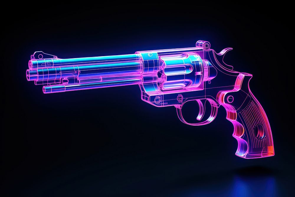 Neon gun wireframe handgun weapon | Free Photo Illustration - rawpixel