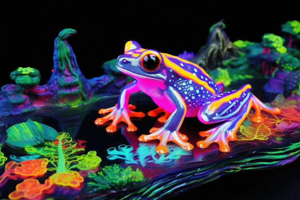 A frog purple amphibian wildlife. | Free Photo Illustration - rawpixel