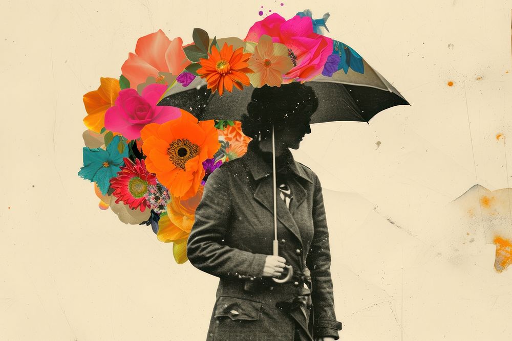Umbrella flower art holding. | Premium Photo Illustration - rawpixel