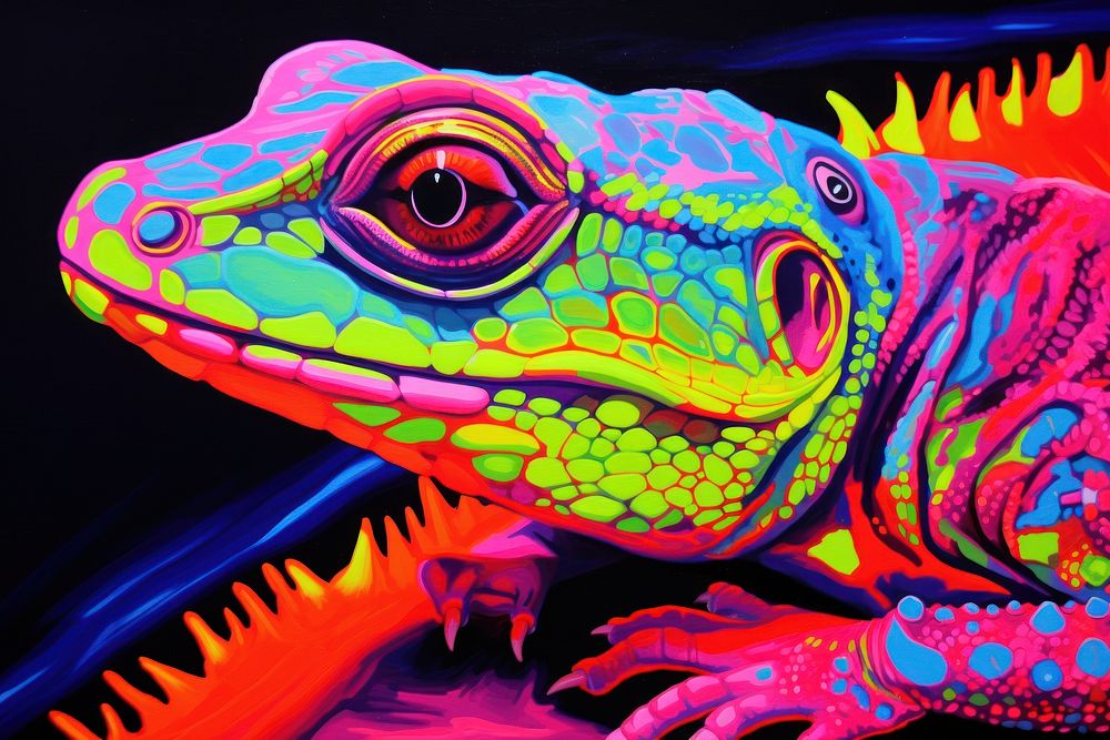 A lizard painting reptile animal. | Free Photo Illustration - rawpixel