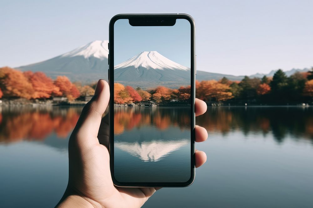 Fuji mountain outdoors holding screen. | Premium Photo - rawpixel