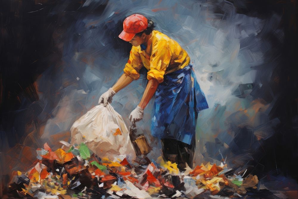 Recycle cleaning painting garbage. | Premium Photo Illustration - rawpixel