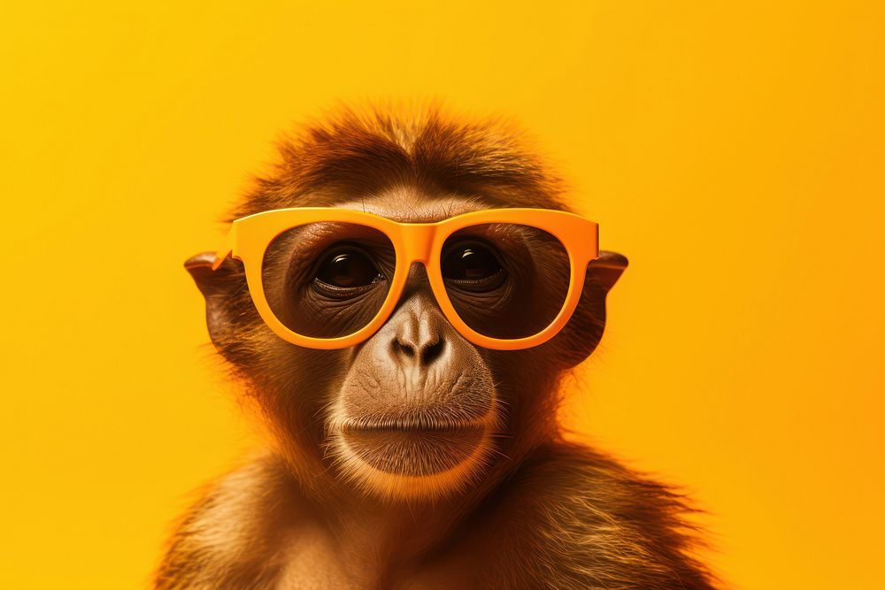 monkey sunglasses wildlife animal mammal. | Free Photo - rawpixel