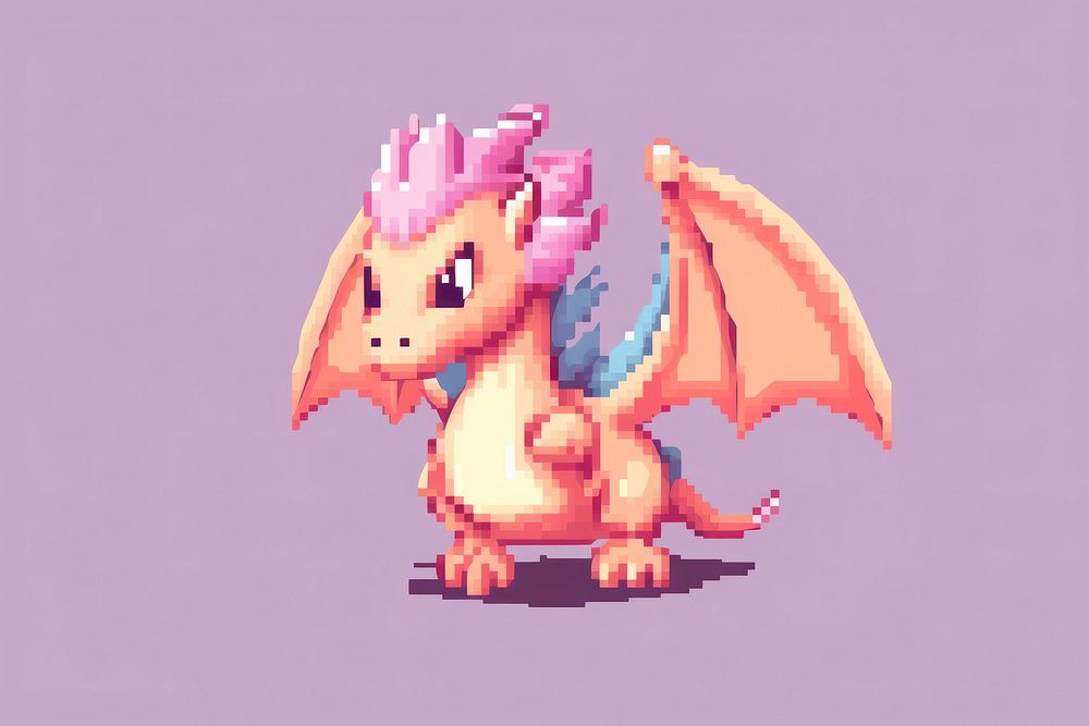 Dragon blow fire pixel cartoon | Premium Photo Illustration - rawpixel