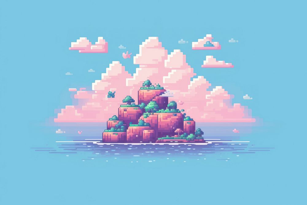 Sea pixel outdoors nature cloud. | Free Photo Illustration - rawpixel