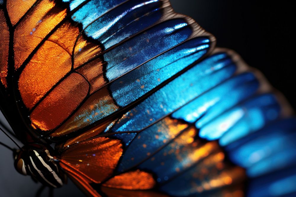 butterfly wing blue and orange | Premium Photo - rawpixel