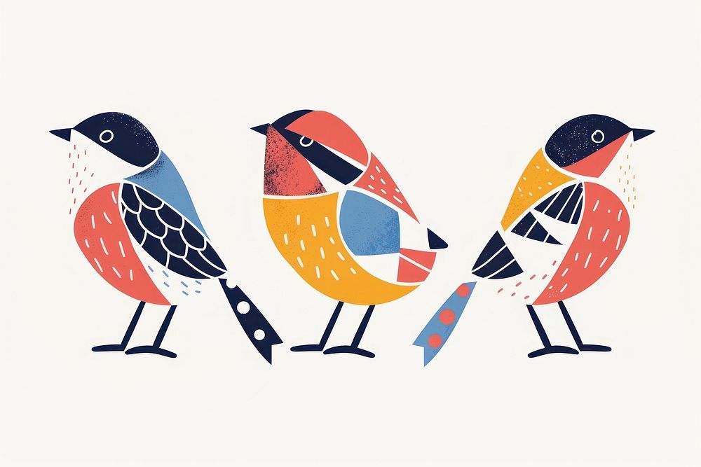 Abstract geometric birds art cartoon | Premium Photo Illustration ...