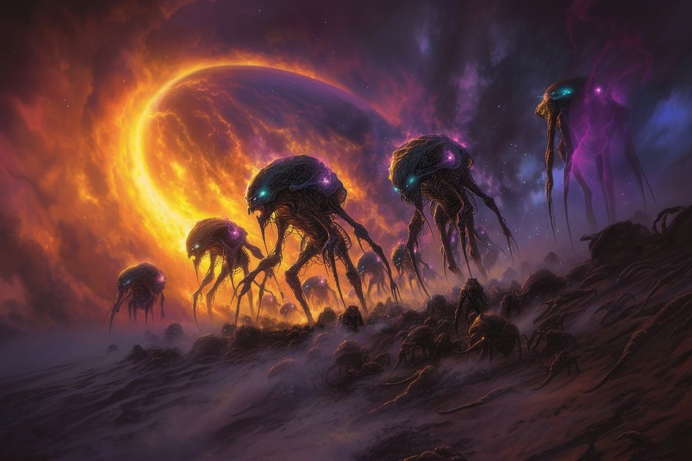 Airbrush art an bug aliens | Premium Photo Illustration - rawpixel