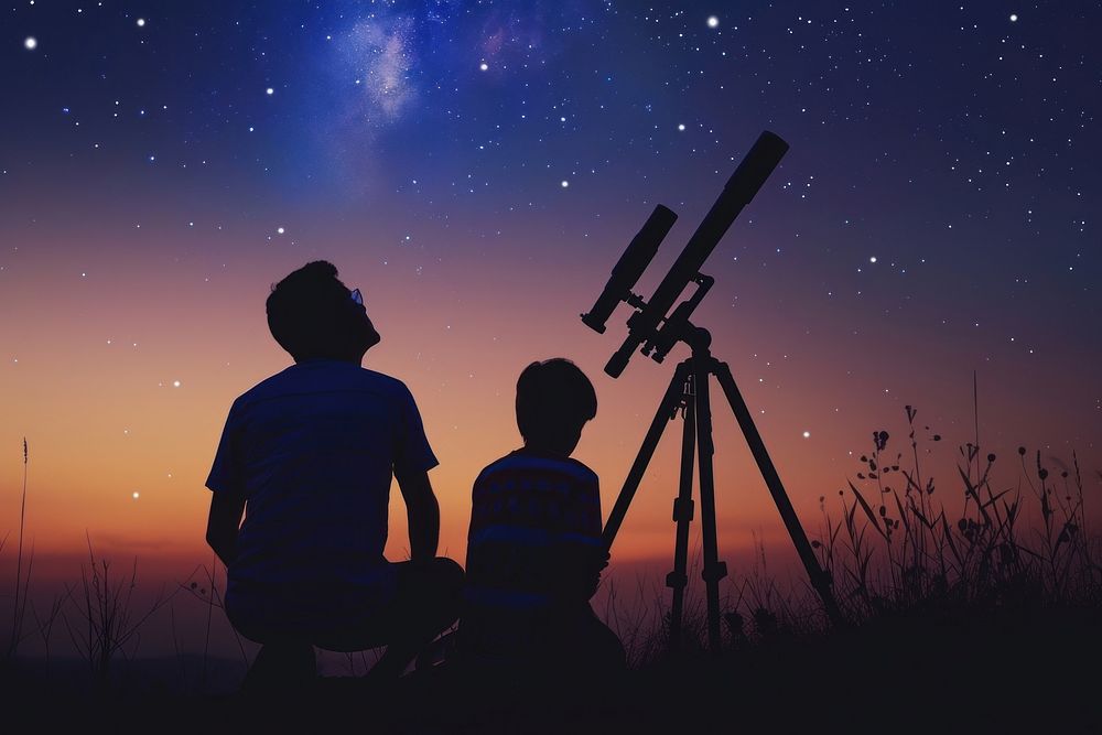 Boy and his father observe | Premium Photo - rawpixel