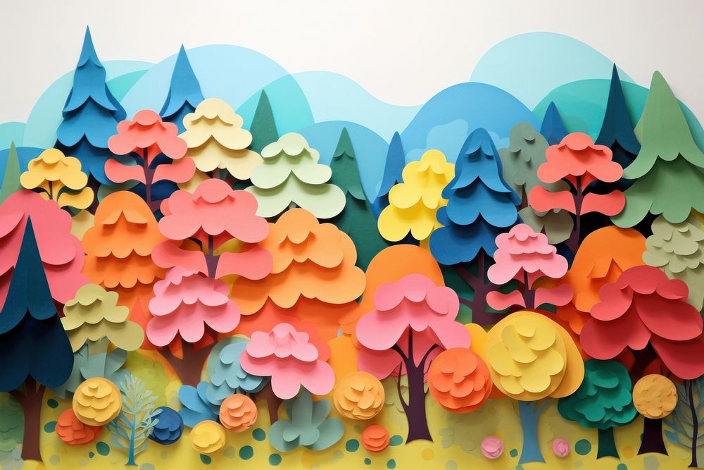 Forest paper art representation. | Premium Photo Illustration - rawpixel