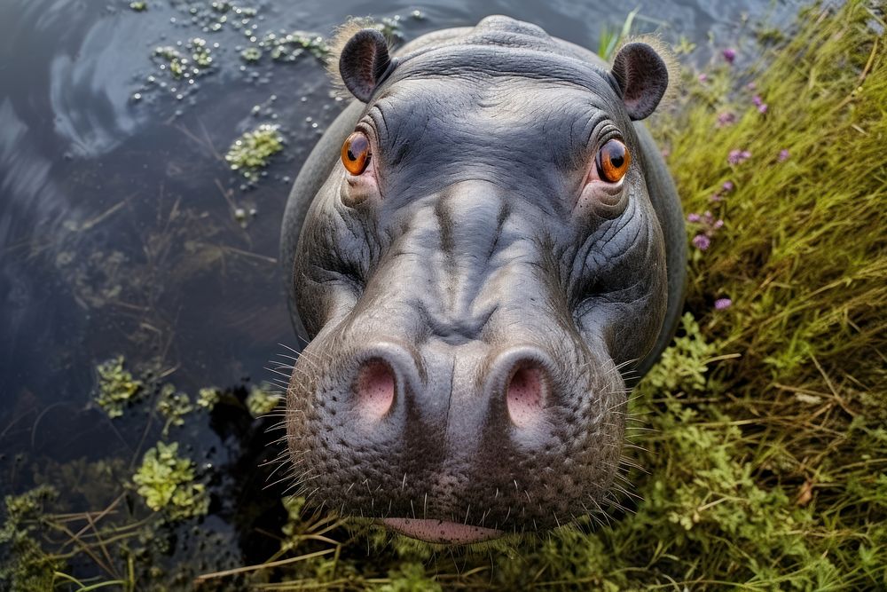 Hippo looking camera animal wildlife | Premium Photo - rawpixel