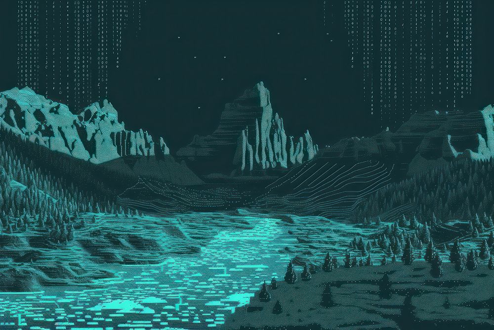 Ascii Landscape technology landscape nature. | Premium Photo ...