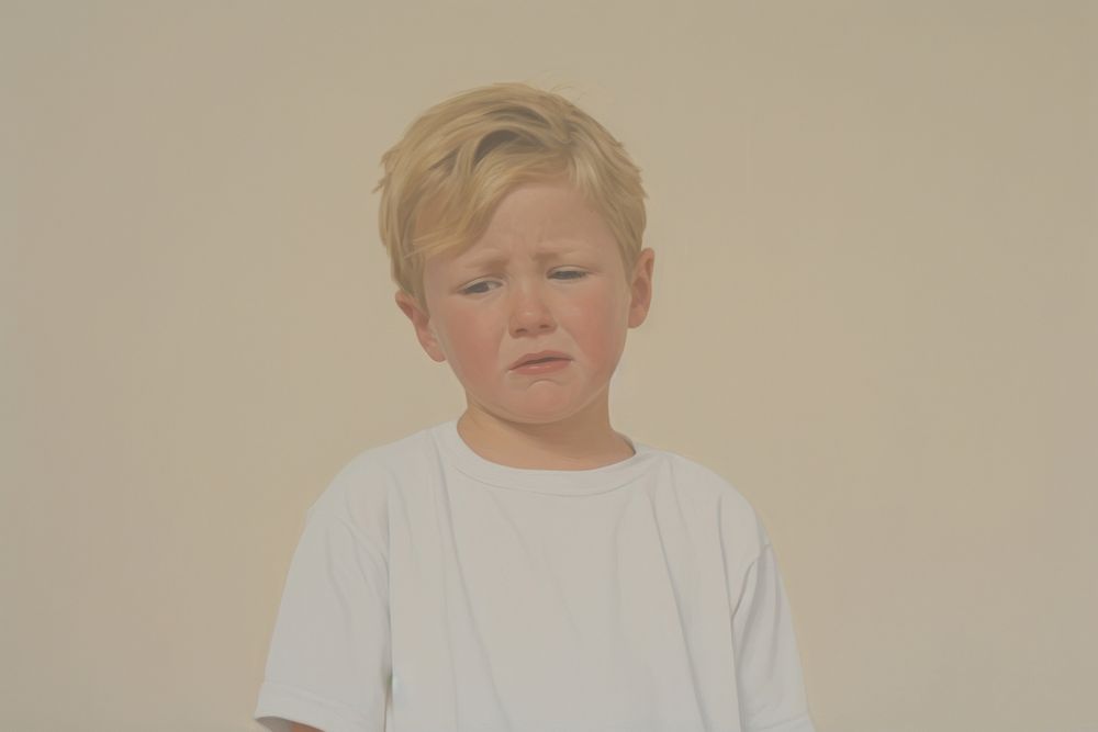 Child crying portrait disappointment. | Premium Photo Illustration ...