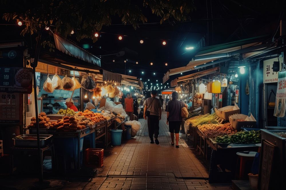 Night market city infrastructure architecture. | Free Photo - rawpixel
