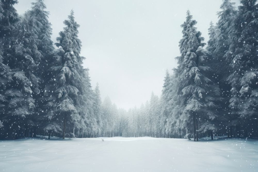 Snow forest treeline landscape backgrounds | Free Photo - rawpixel
