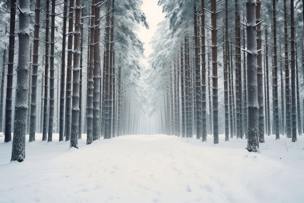 Snow forest treeline landscape outdoors | Premium Photo - rawpixel