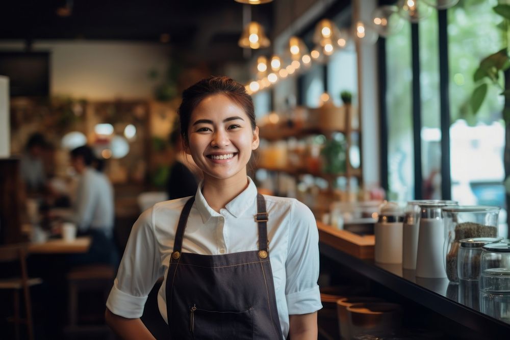 Woman portrait working store. | Premium Photo - rawpixel
