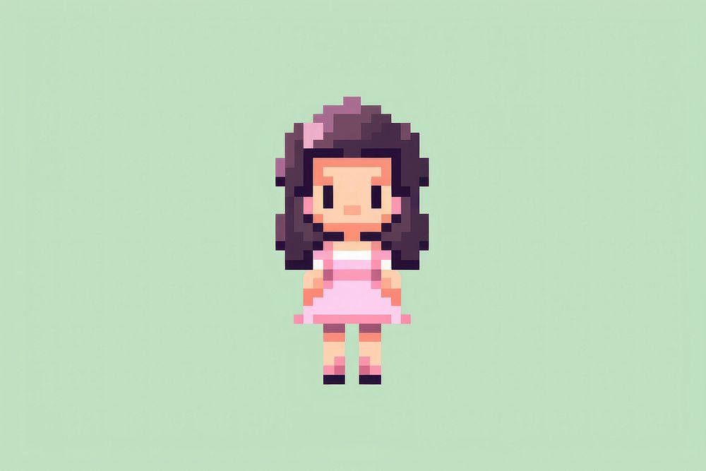 Girl pixel toy technology pixelated. | Premium Photo Illustration ...