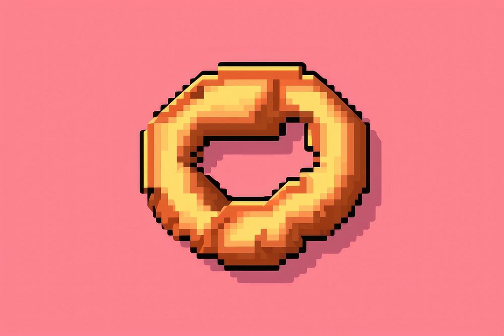 Pretzel pixel bagel shape food. | Free Photo Illustration - rawpixel